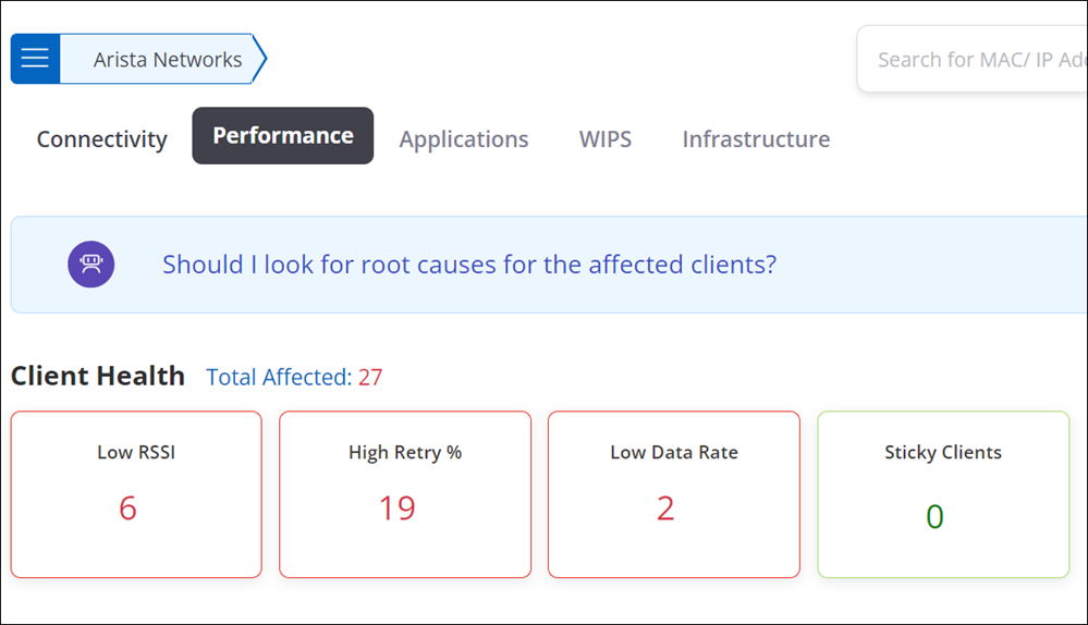 CloudVision CUE User Guide - Monitor Wi-Fi - Arista